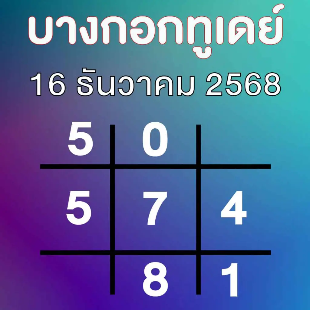 บางกอกทูเดย์ 16 12 68 เลขเด็ดล่าสุด สรุปให้ 3 ตัว 2 ตัว หวยวันอังคาร